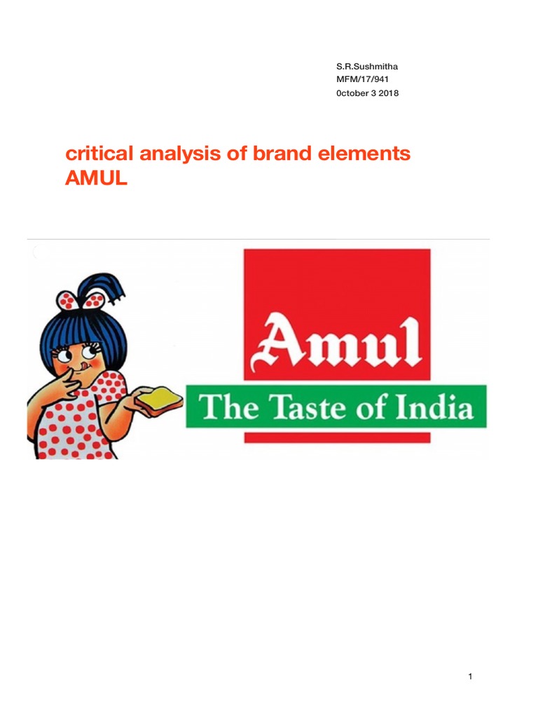 Amul: Brand Elements and Communication Strategy | PDF | Brand | Marketing