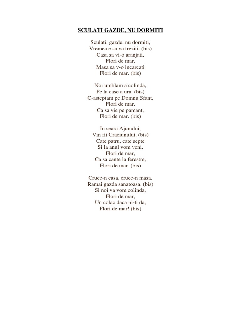 Versuri Colinde | PDF