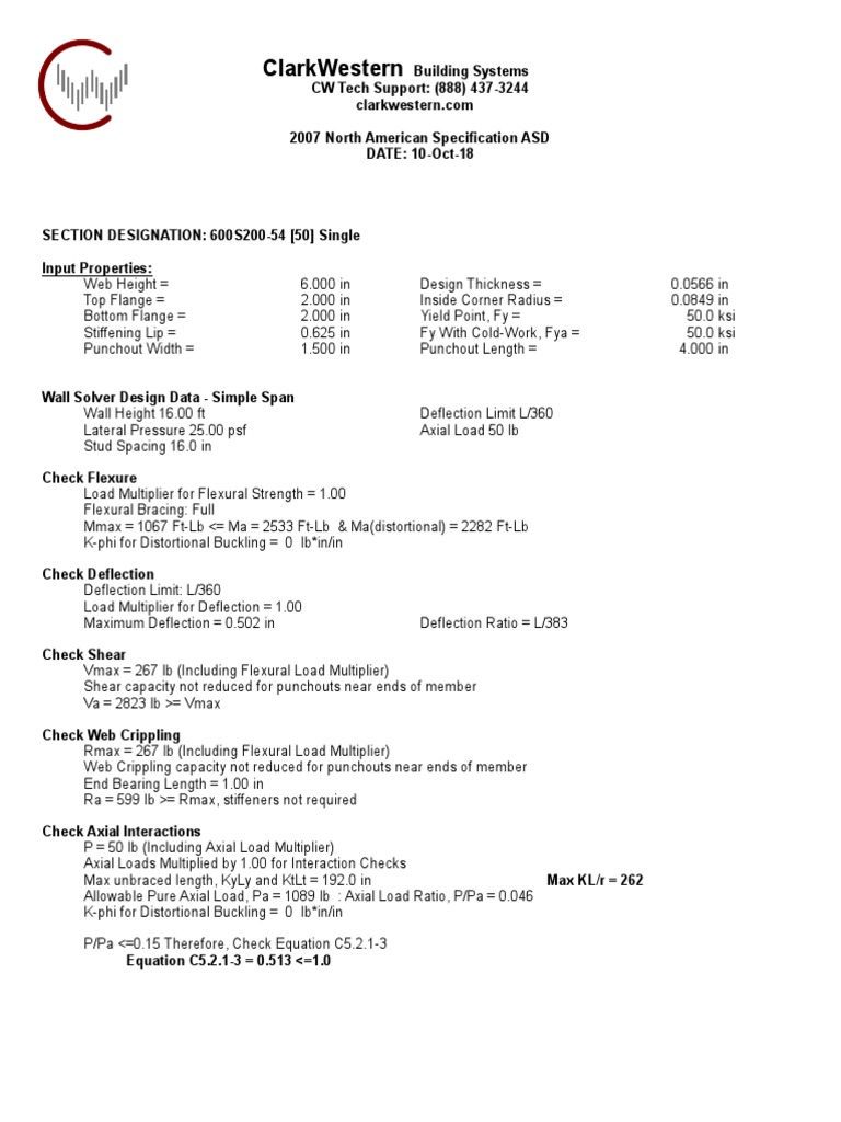 600S200 54 | PDF | Buckling | Classical Mechanics