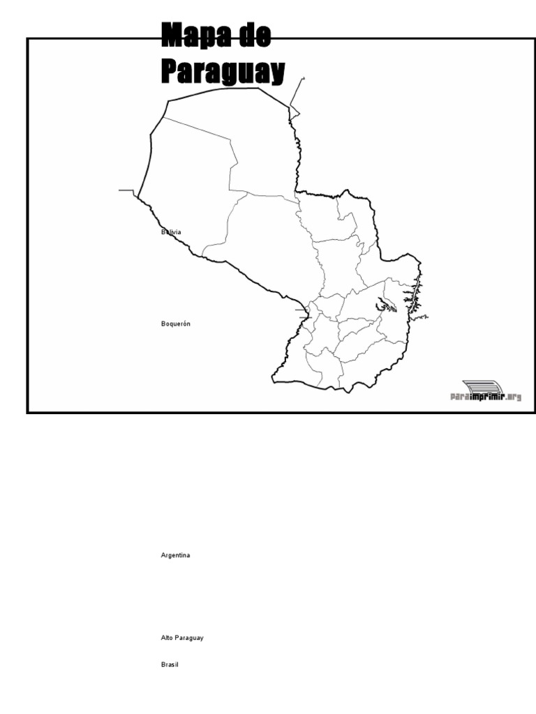 Mapa de Paraguay y sus departamentos | PDF