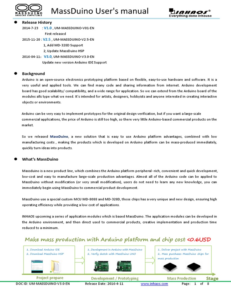 Um Massduino v3.0 en | PDF | Arduino | Microcontroller