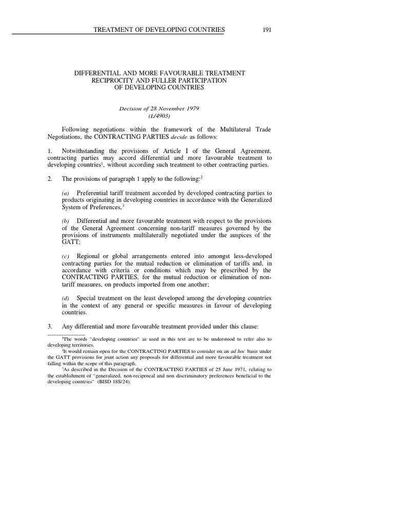 Enabling Clause | PDF | General Agreement On Tariffs And Trade | Trade