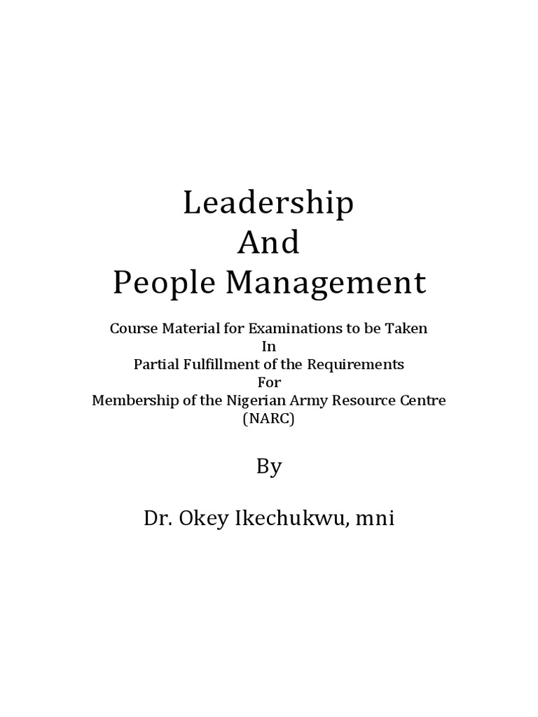 Leadership and People Management | PDF | Leadership | Goal