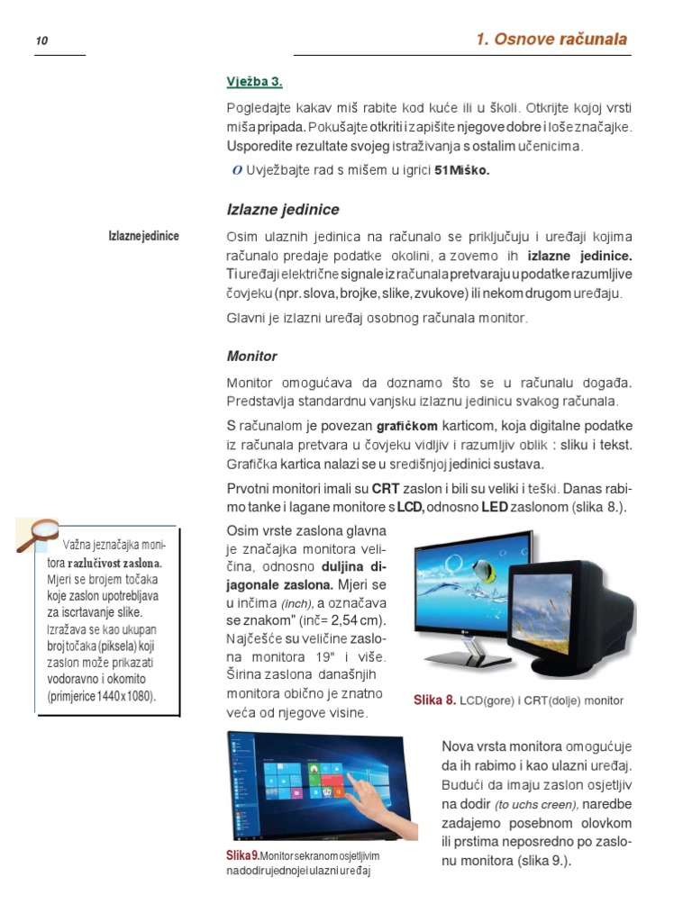 Izlazne Jedinice: 1. Osnove Računala | PDF