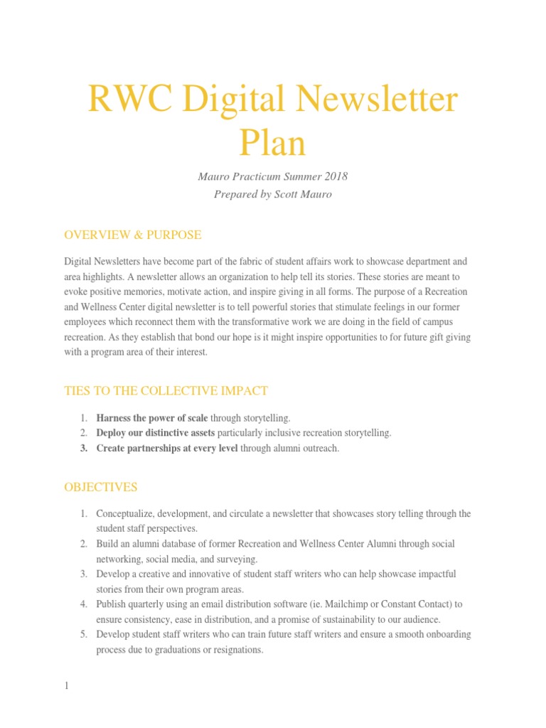 JMU RWC Digital Newsletter Plan | PDF | Social Media | Popular Culture ...