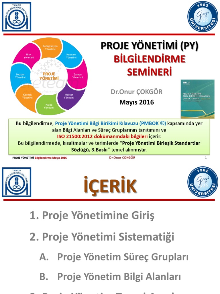 Proje Yonetimi Bilgilendirme Brifingi Gazi Mayis 2016 2 | PDF