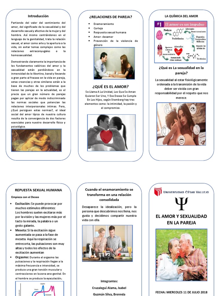 Triptico de Sexualidad | Descargar gratis PDF | La sexualidad humana | Amor