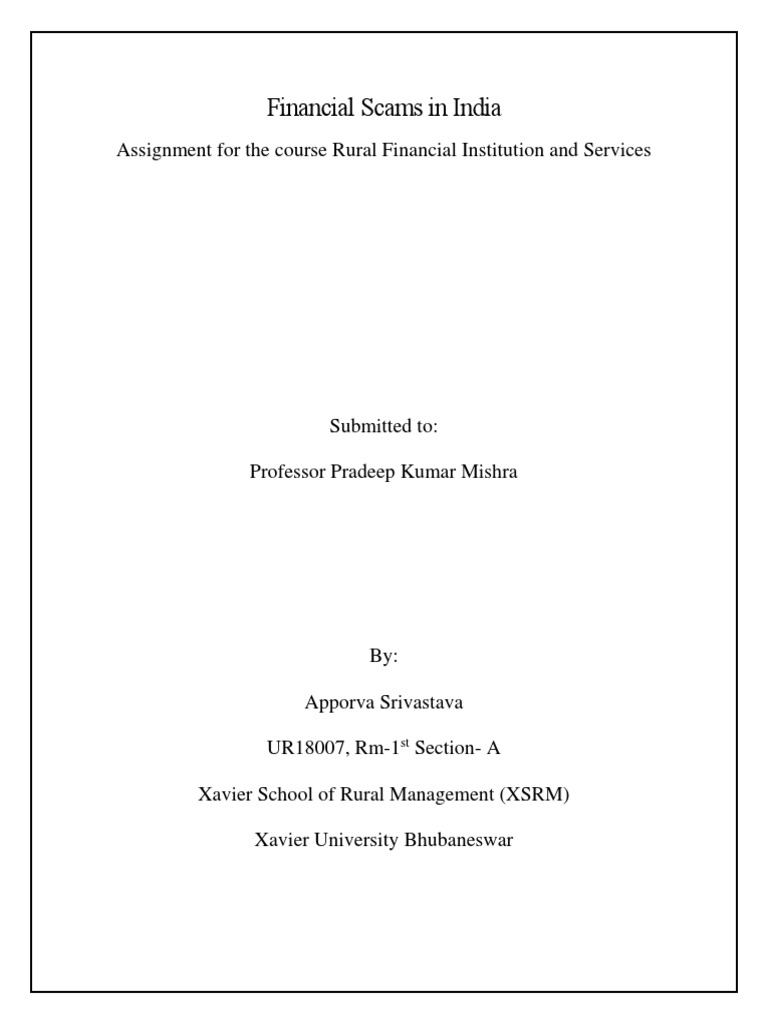 Financial Scams in India | PDF | Financial Markets | Business