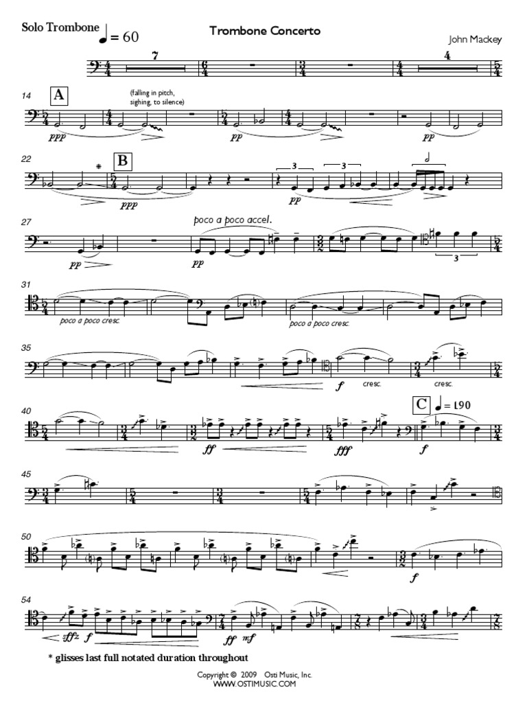 Solo Trombone Trombone Concerto: poco a poco accel