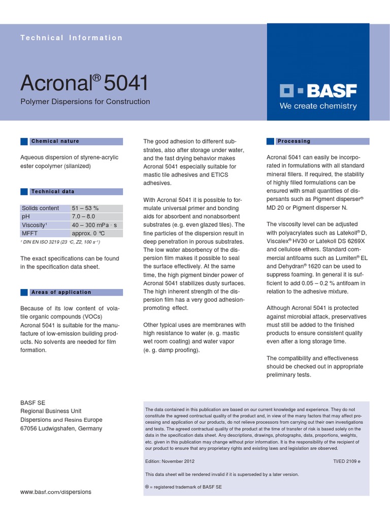 TDS 5041 | PDF | Adhesive | Materials