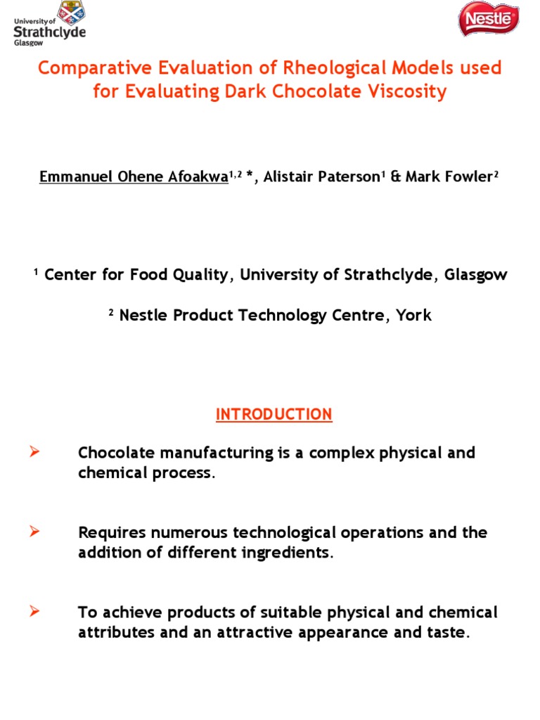 Comparative Evaluation of Rheological Models Used For Evaluating Dark ...