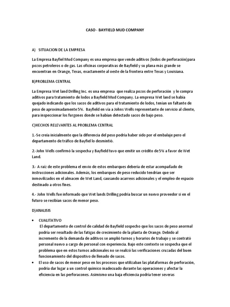 Caso 4 Bayfield Mud Company | PDF | Economias | Business