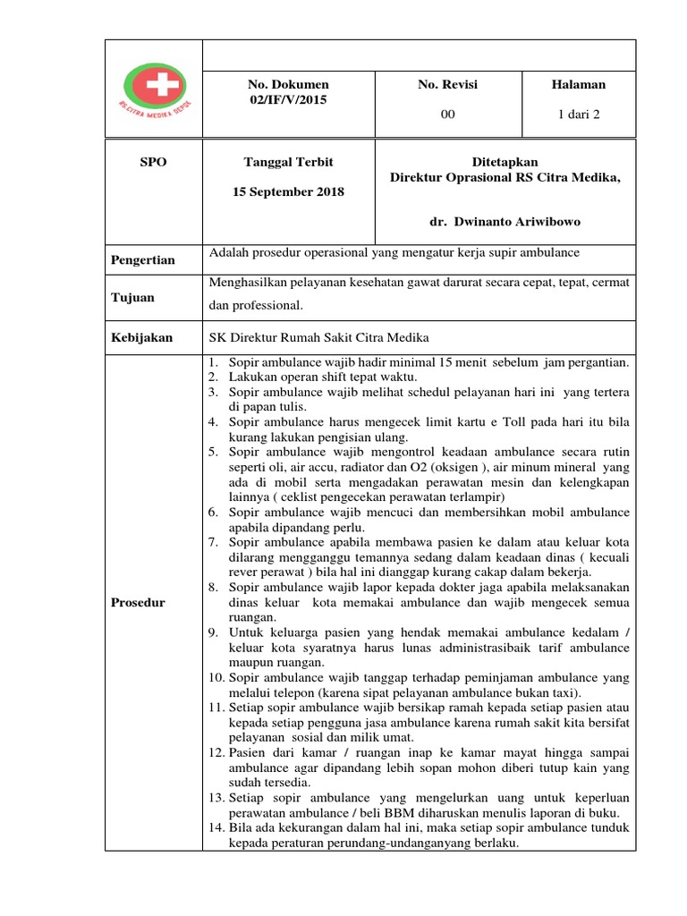 SPO Driver Ambulance | PDF