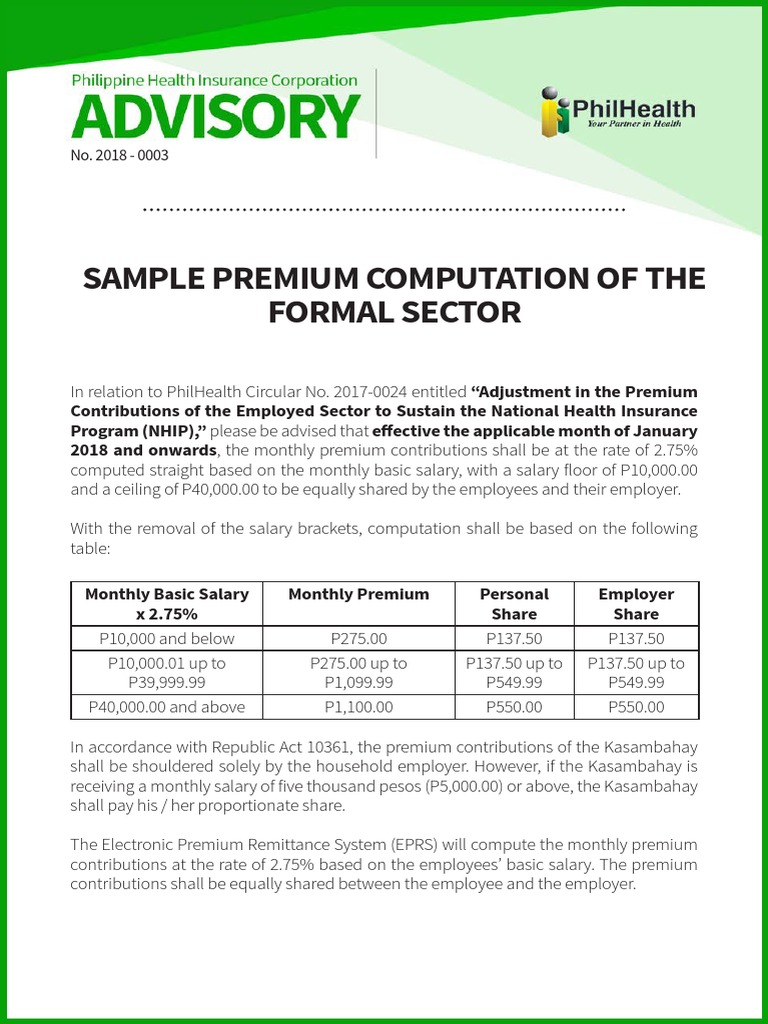 Philhealth Computation | PDF | Insurance | Financial Services