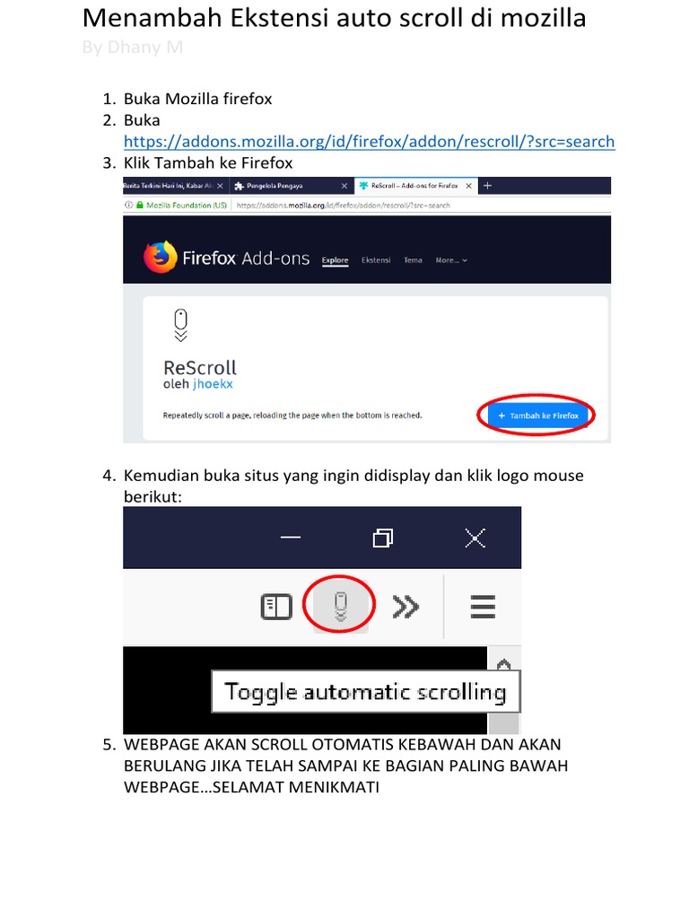 Ekstensi auto scroll Mozilla Firefox | PDF