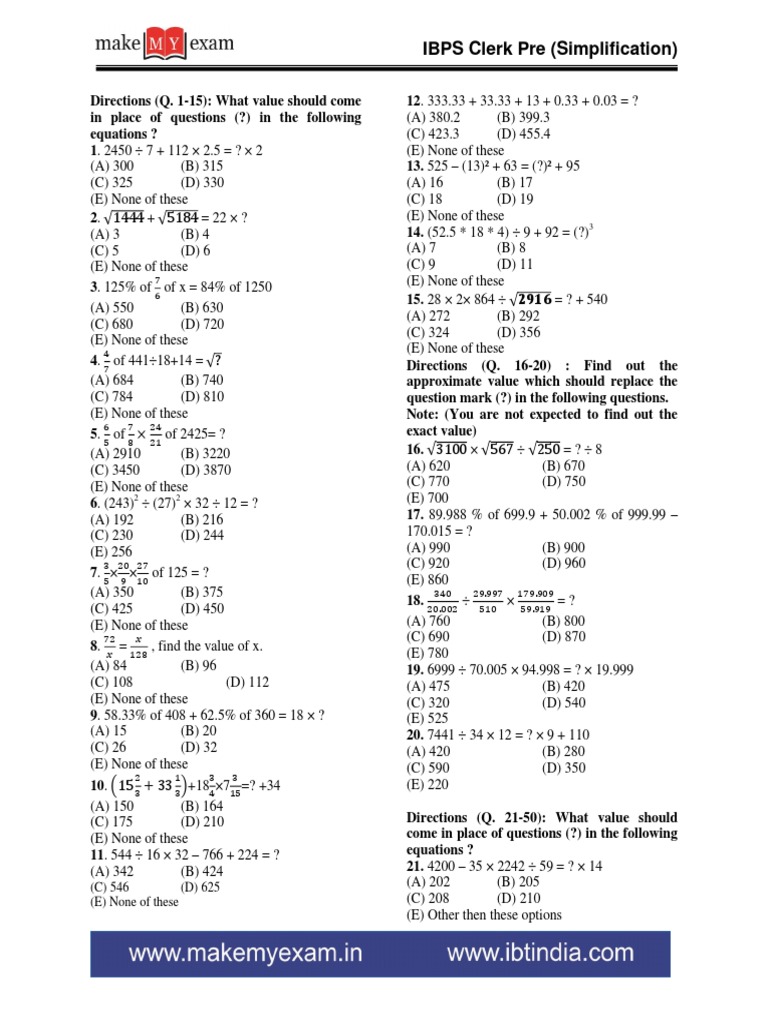 Simplification | PDF | Teaching Mathematics