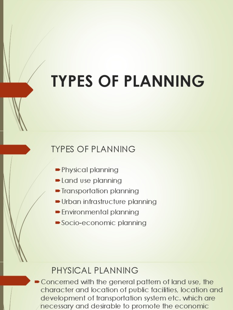 16.types of Planning | PDF | Infrastructure | Transport