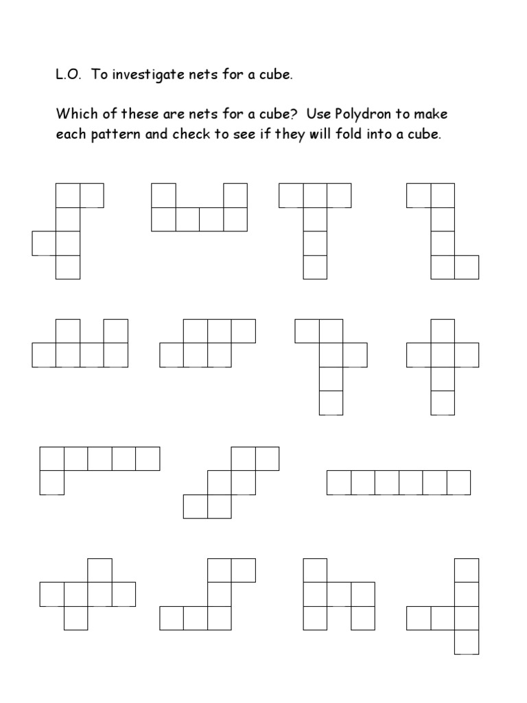 Cube Nets Investigation Activity | PDF