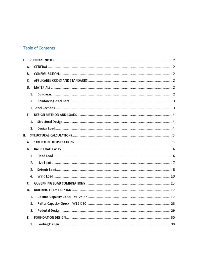 Design Criteria and Structural Calculations - Service Station | PDF ...