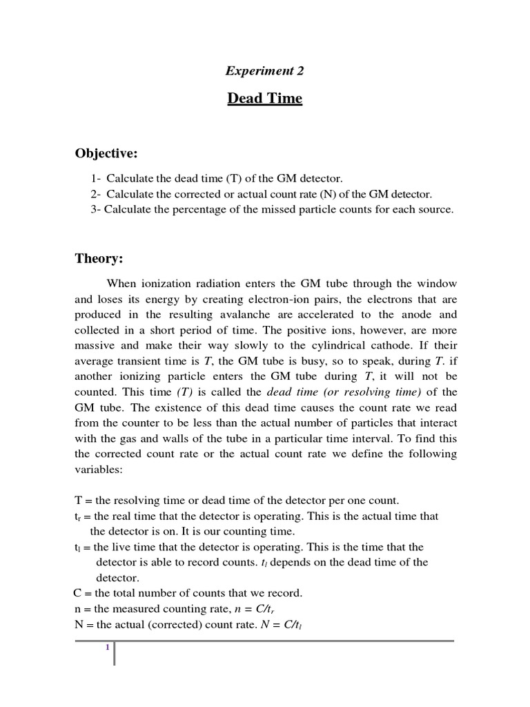 Dead Time: Objective | PDF | Physical Chemistry | Chemistry