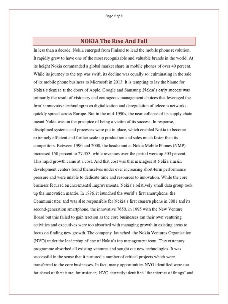 NOKIA The Rise and Fall | PDF | Nokia | Smartphone