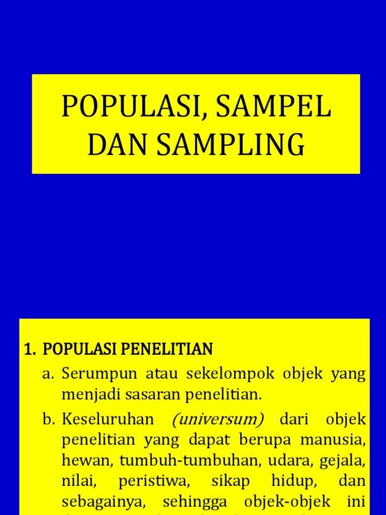 Panduan Populasi dan Sampling | PDF