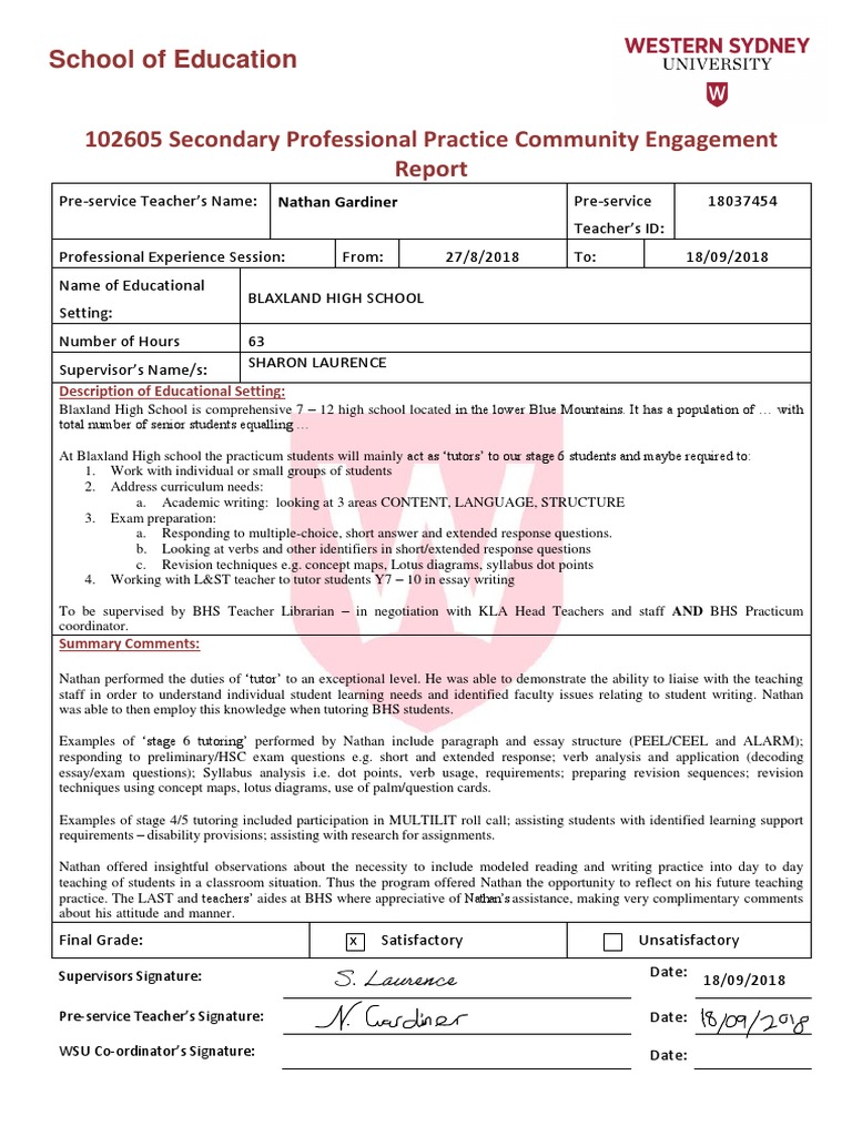 pp3 Signed Report | PDF | Test (Assessment) | Essays
