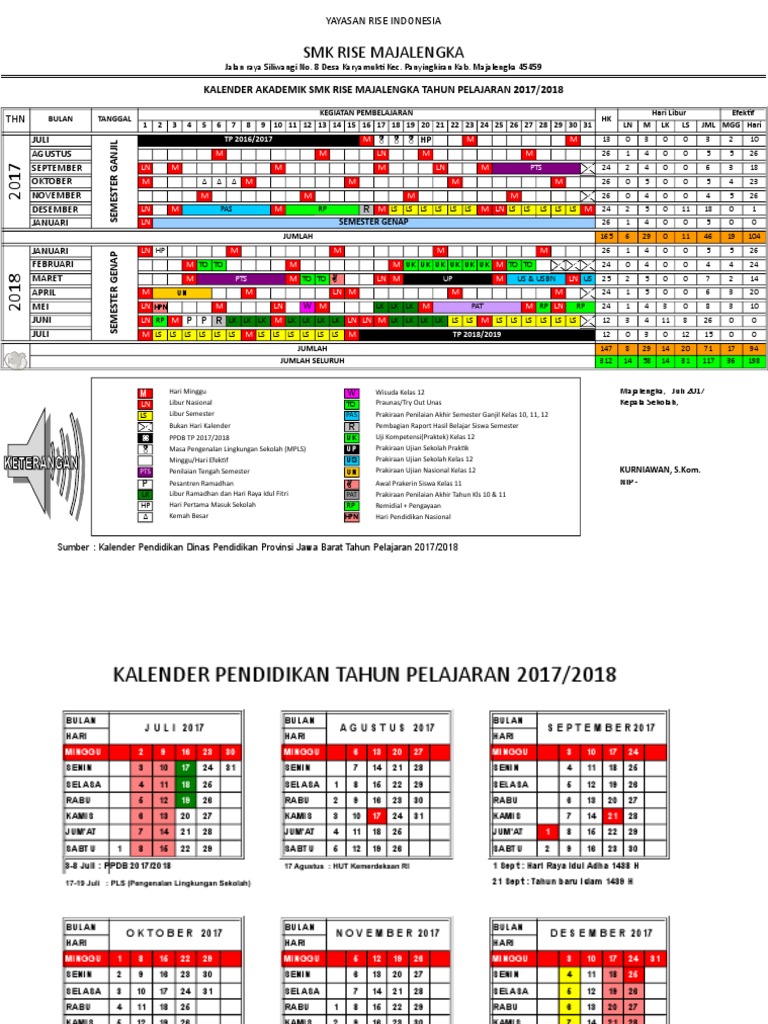 Kalender Pendidikan 2017-2018 | PDF