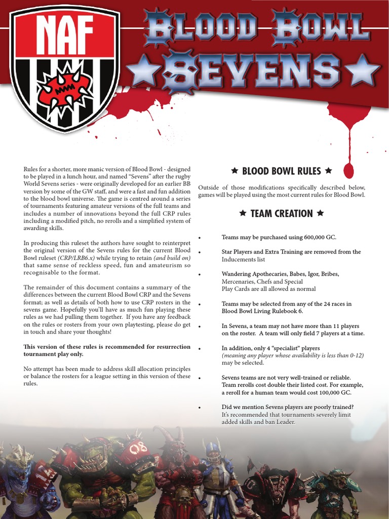 NAF BB7s PDF | PDF | Sports Rules And Regulations | Sports