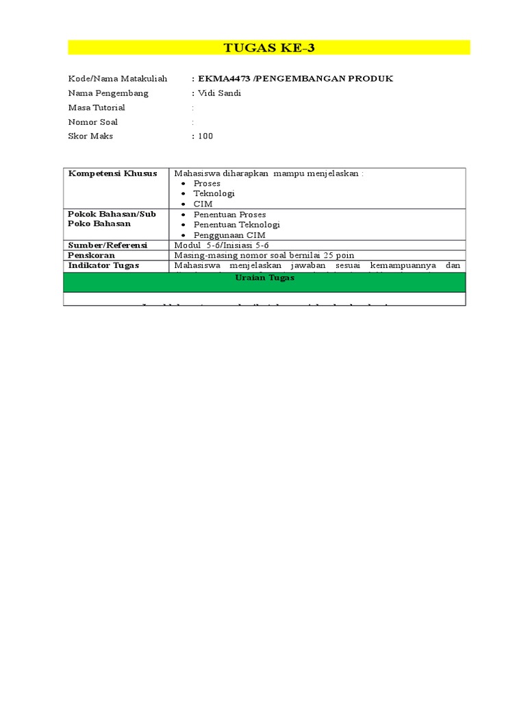 TUGAS 3 Pengembangan Produk | PDF