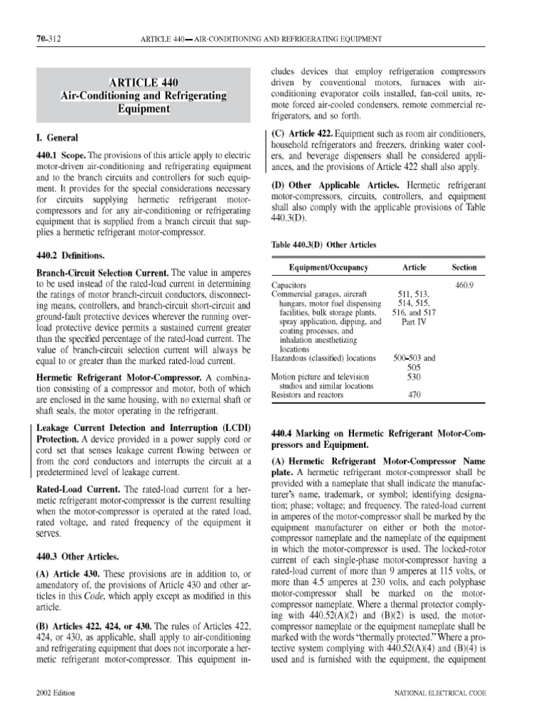 NEC Article 440 | PDF
