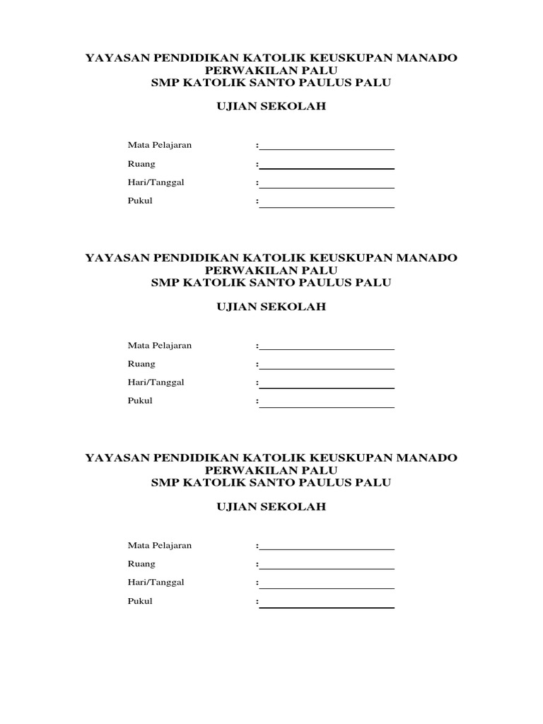 Cover Map Ujian | PDF