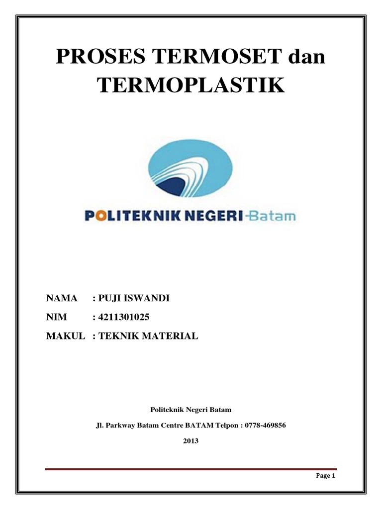 PROSES TERMOSET Dan TERMOPLASTIK PDF | PDF
