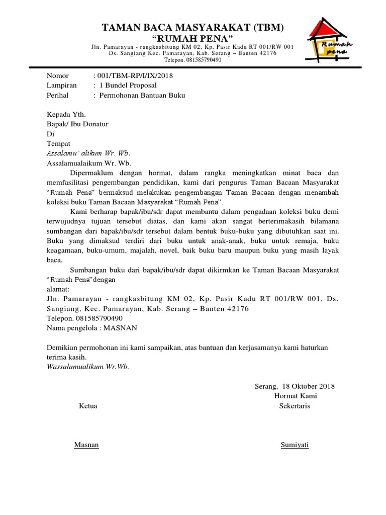 Surat Permohonan Bantuan | PDF