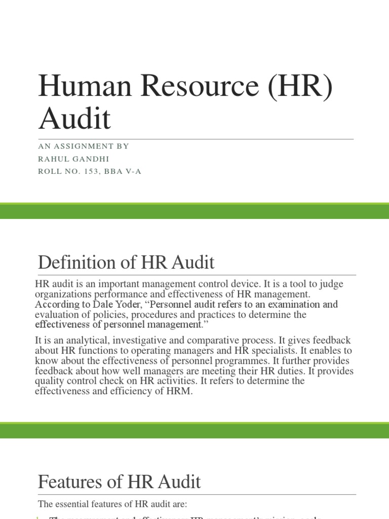Human Resource (HR) Audit Rahul Gandhi | PDF | Audit | Human Resource ...