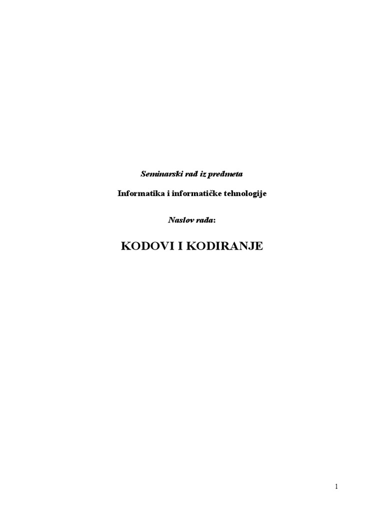 Kodovi I Kodiranje | PDF