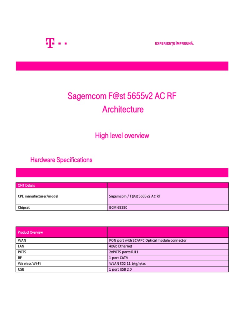 Sagemcom F@st 5655v2 AC RF Specs | PDF | Wi Fi | Ieee 802.11