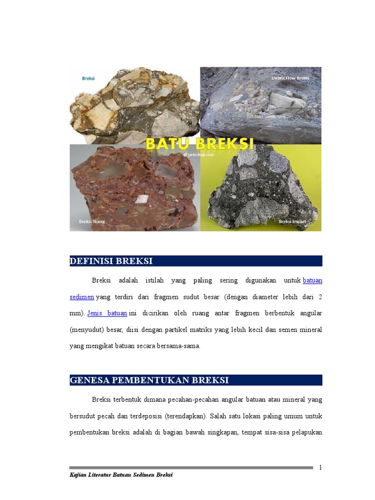 Karakteristik dan Jenis Batuan Breksi | PDF