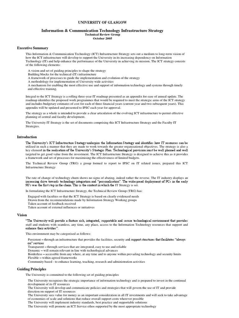 Ict Strategy | PDF | Computer Network | Information Technology