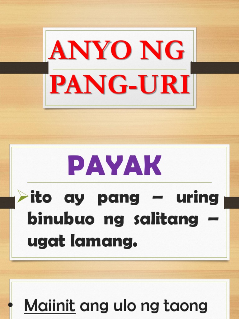 Anyo Ng Pang-uri