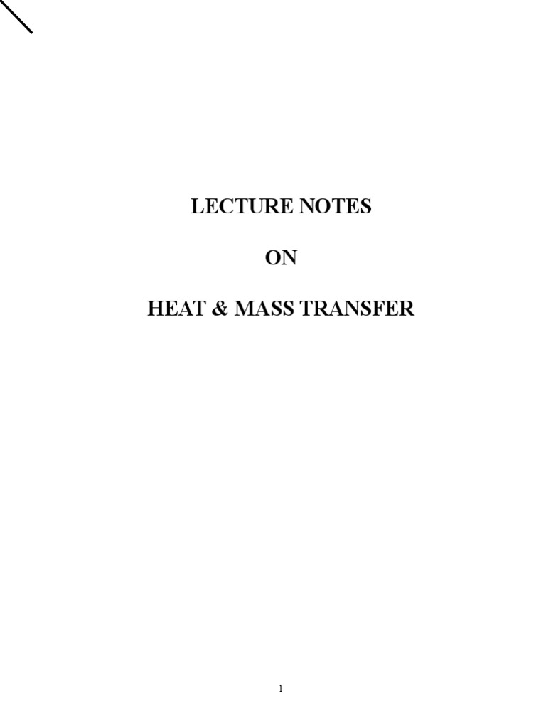 Heat & Mass Transfer Lecture Notes | PDF | Thermal Conduction | Thermal ...