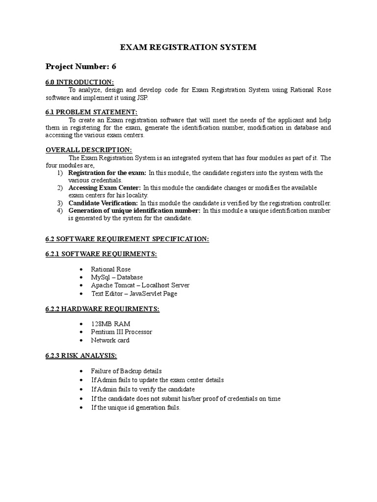 Exam Registration System | PDF | Identity Document | Databases