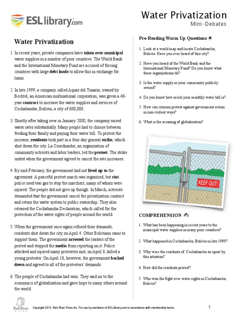 Water Supply | PDF | Bolivia | Privatization
