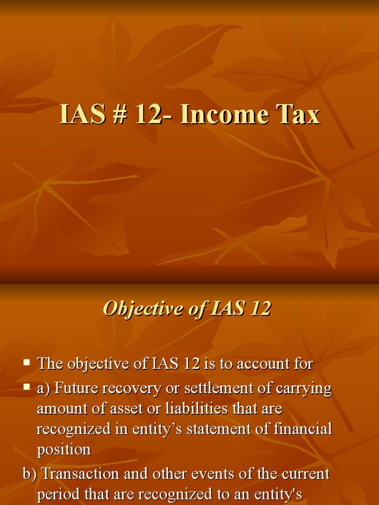 IAS#12 | PDF | Deferred Tax | Tax Expense