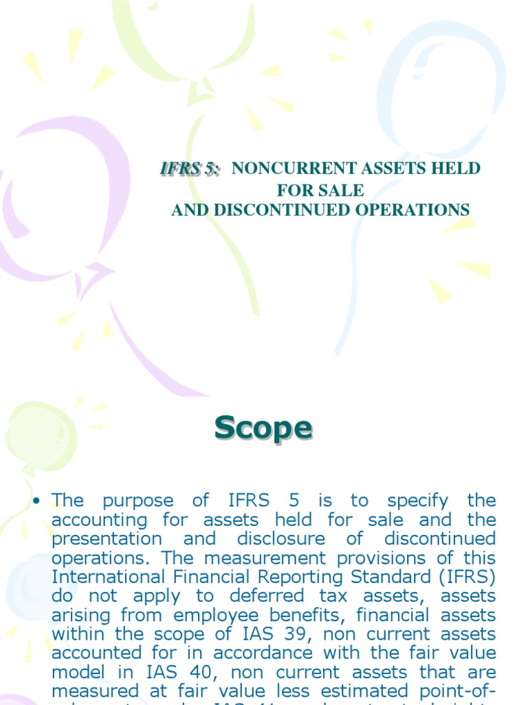 An Overview of IFRS 5 Requirements for the Classification, Measurement ...