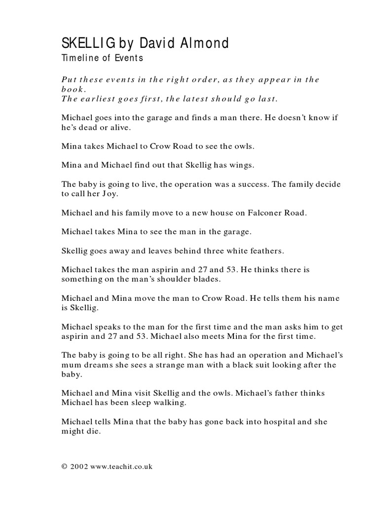 Skellig Timeline | PDF