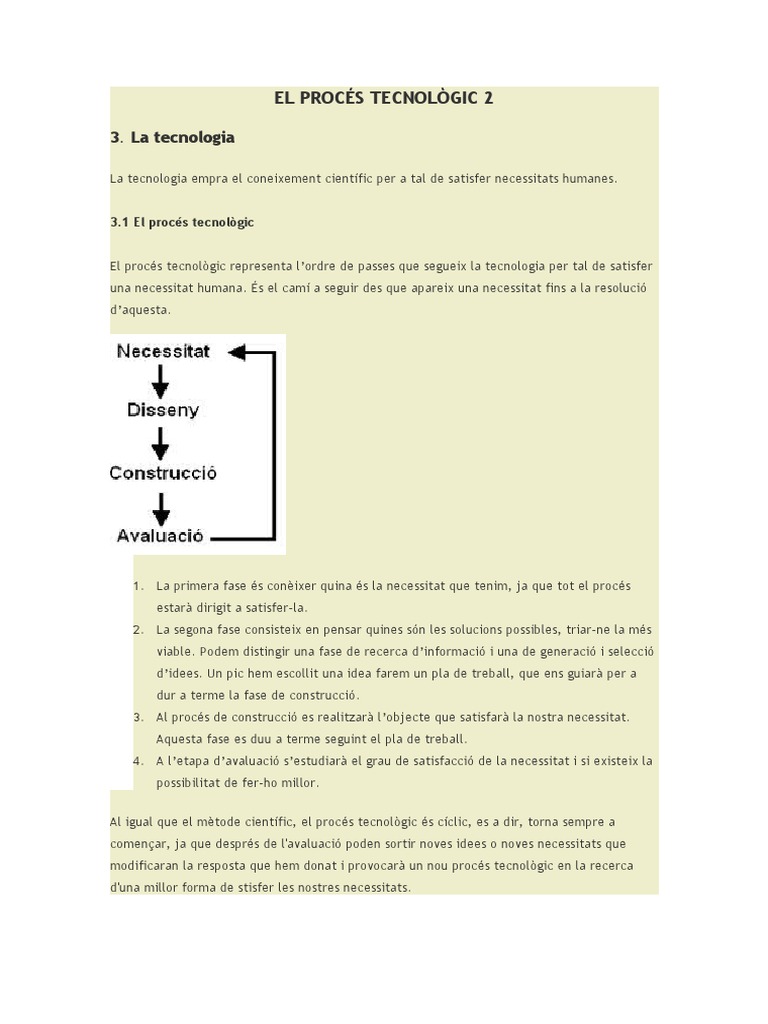 El Proces Tecnologic 2 | PDF