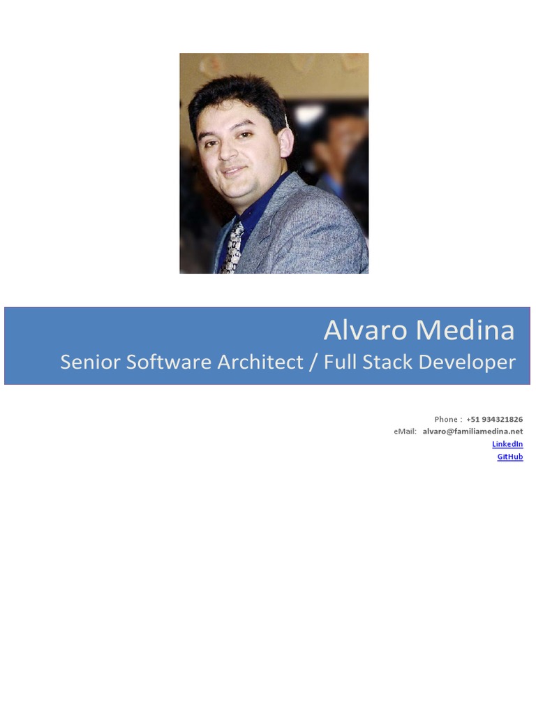 Alvaro Medina: Senior Software Architect / Full Stack Developer | PDF | Computer Network | Linux