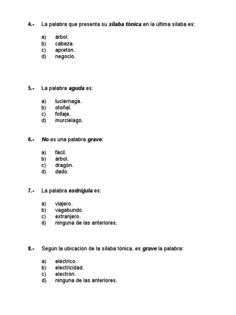 Agudas, Graves Esdrujulas | PDF