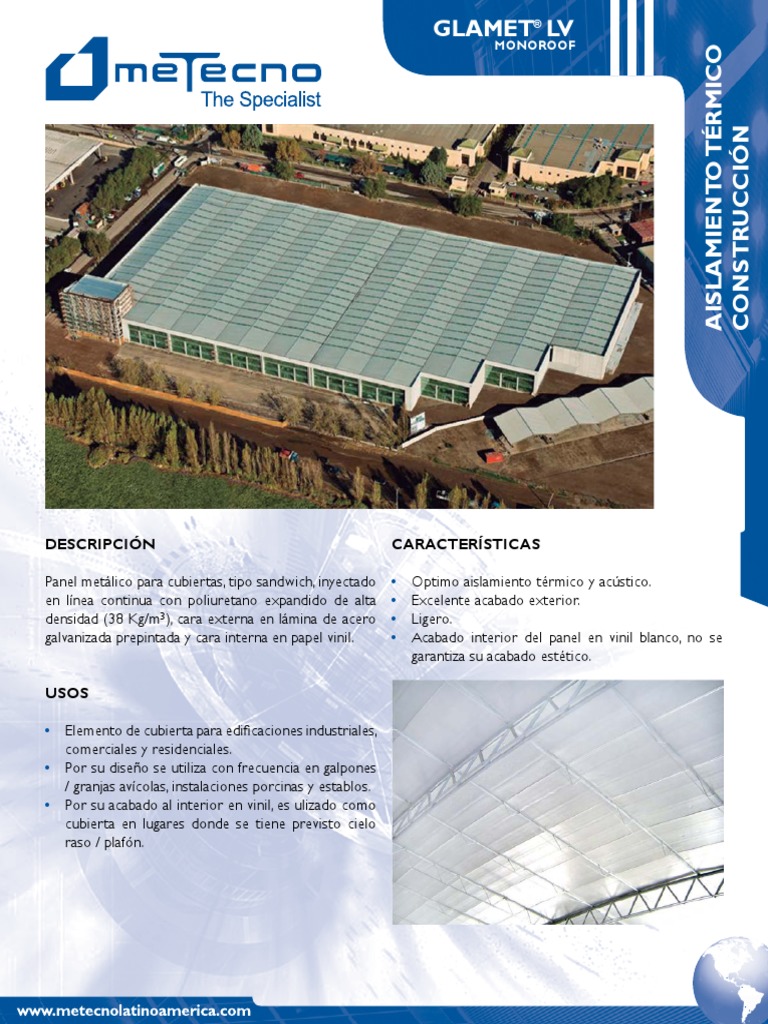 Glamet LV - Monoroof | PDF | Aislamiento térmico | Tornillo